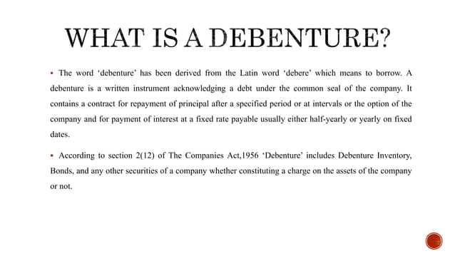 Debentures | PPTX