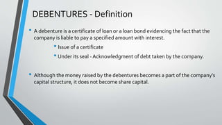 Debentures Bonds and Term Loans | PPTX