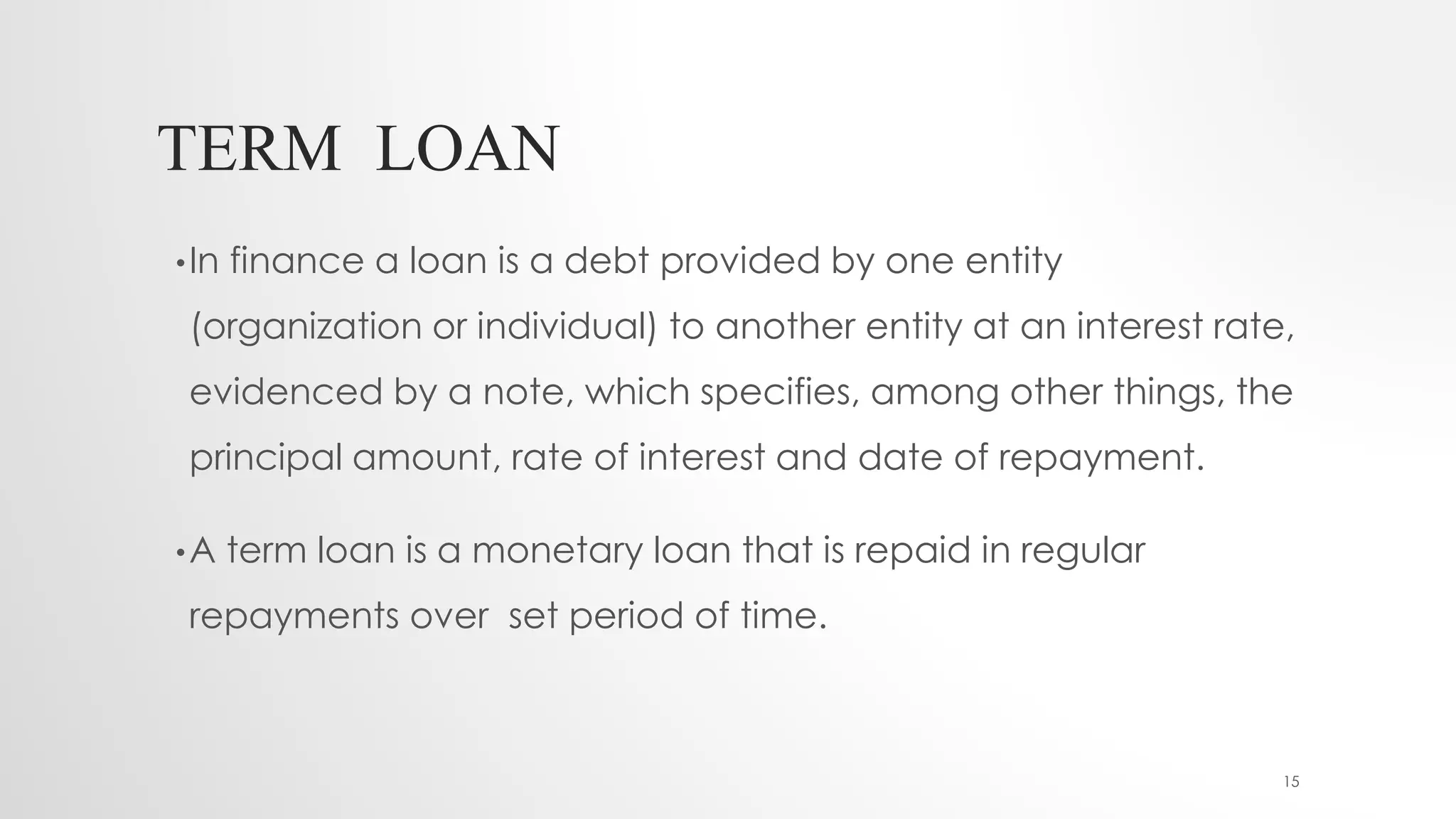 Debentures and term loan | PPTX