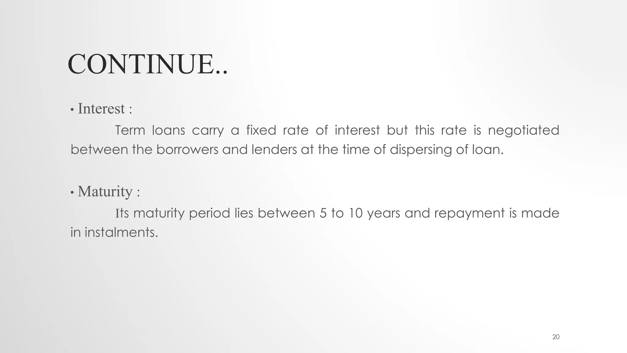 Debentures and term loan | PPTX