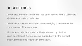 Debentures and term loan | PPTX