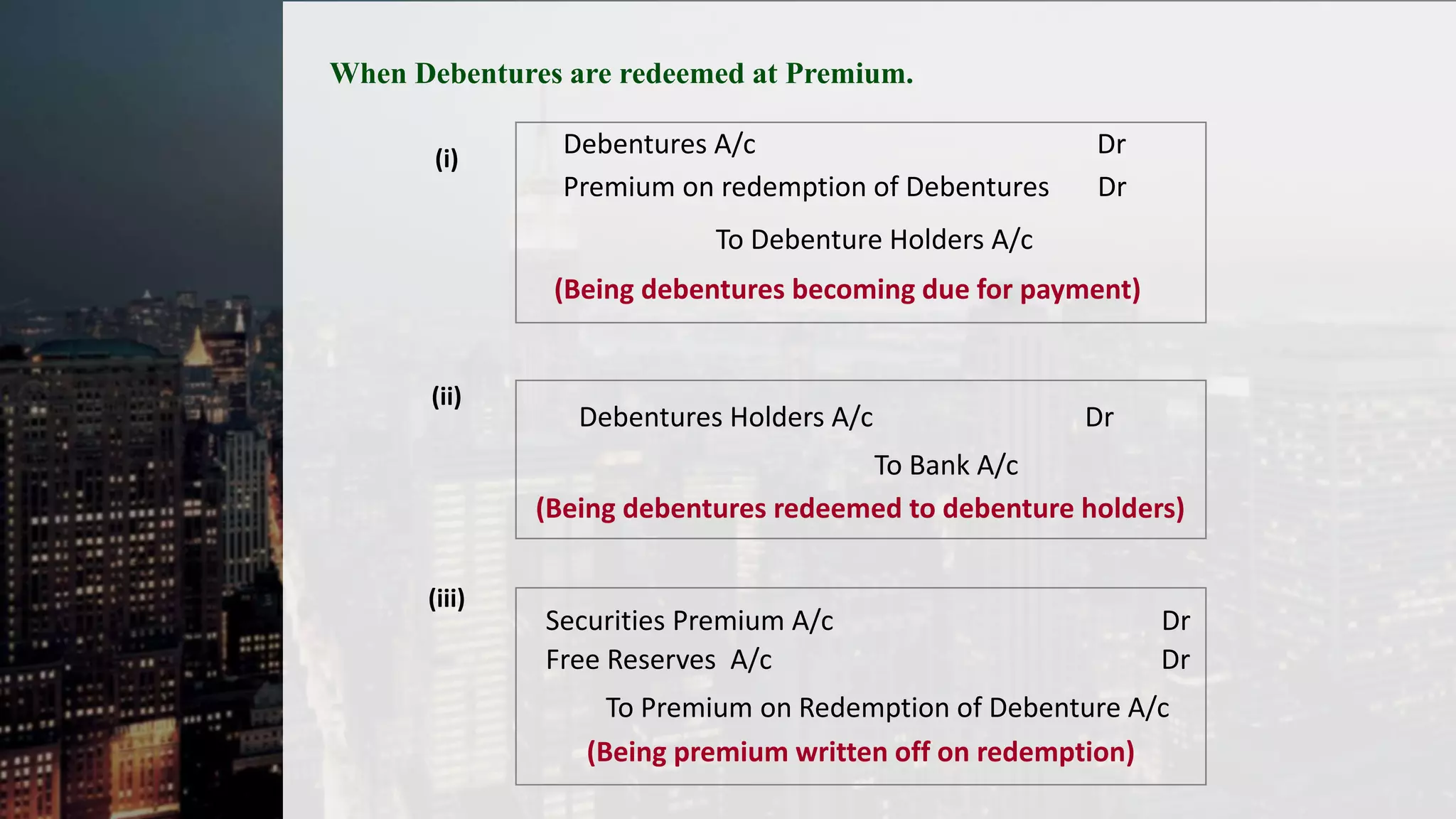 Debentures its types and Methods of Redemption of Debentures | PPTX