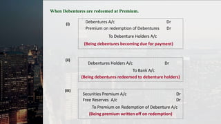 Debentures its types and Methods of Redemption of Debentures | PPTX