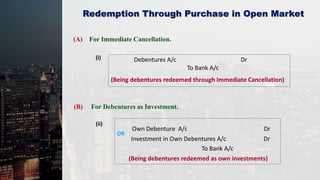 Debentures its types and Methods of Redemption of Debentures | PPTX