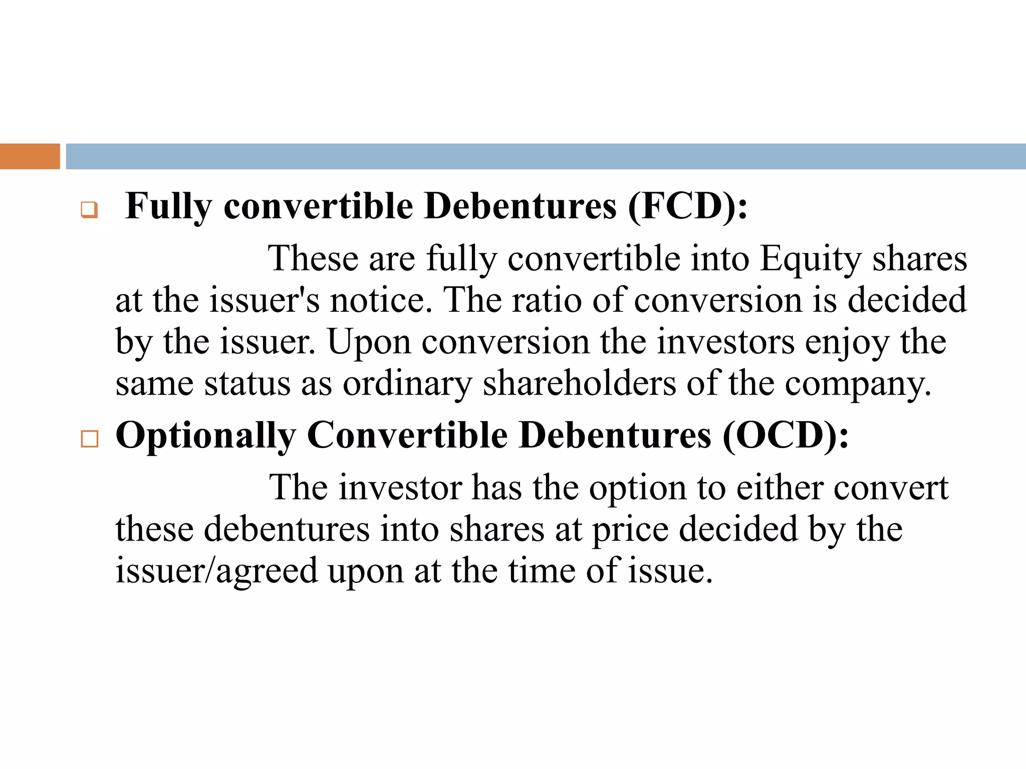 Debentures ppt | PPTX