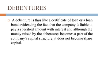 Debentures ppt | PPTX