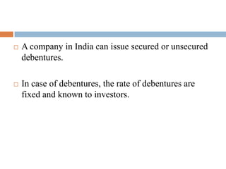 Debentures ppt | PPTX