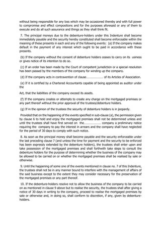 DEBENTURE TRUST DEED | PDF