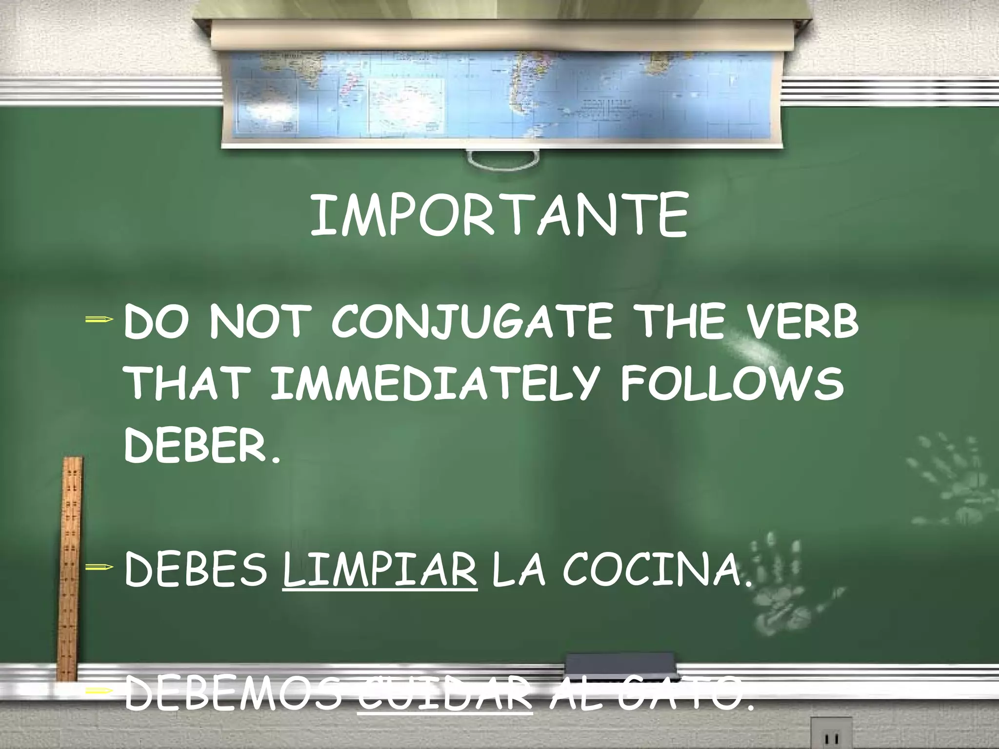 Spanish Verb Deber with Chores | PPT
