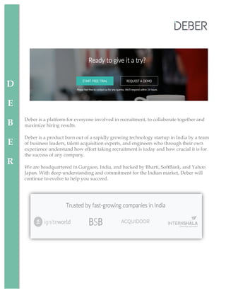 Deber - India's Leading Recruitment Software | PDF