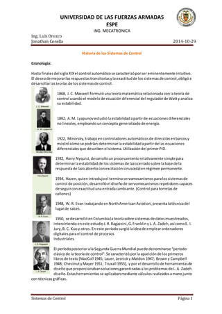 Historia de los sistemas de control | DOCX