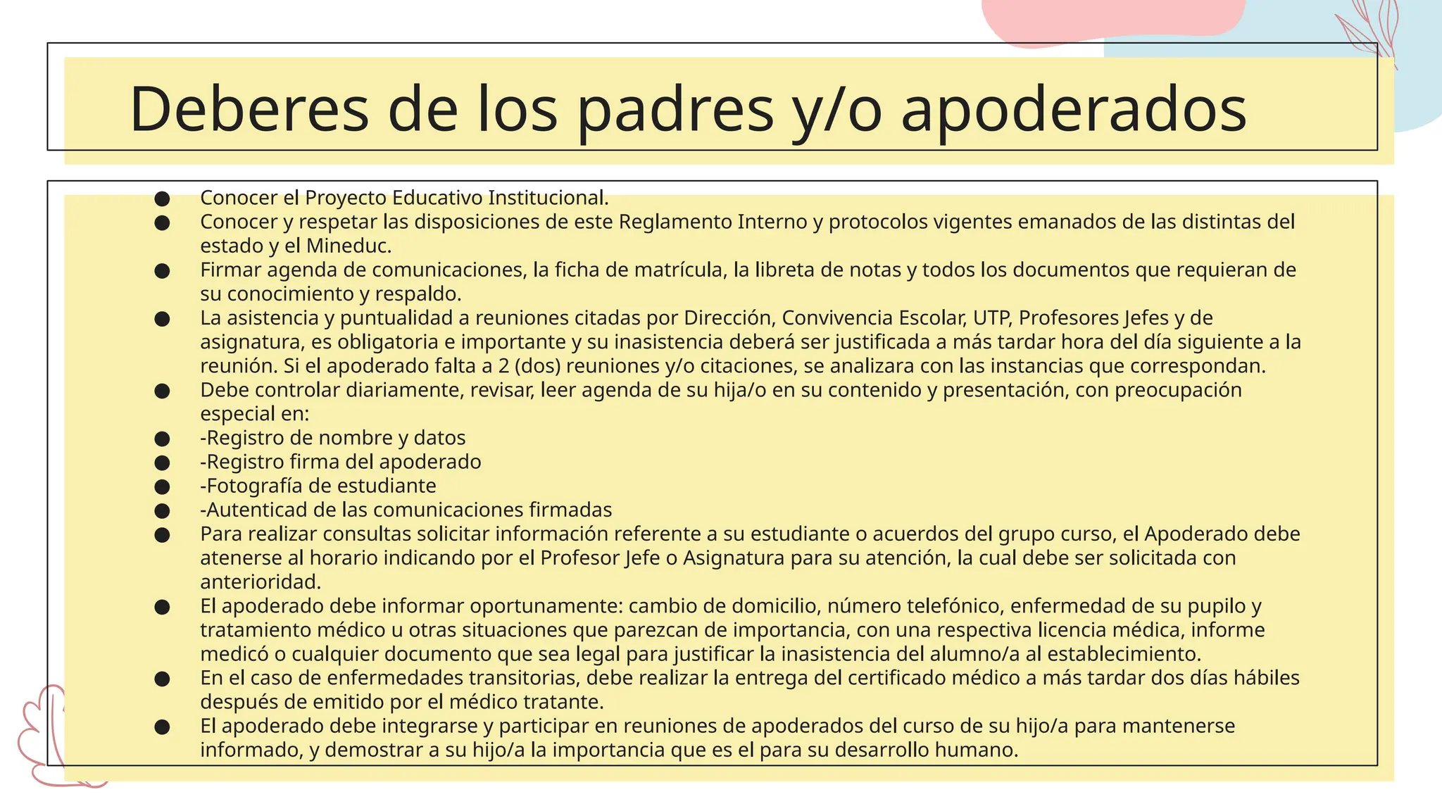 Deberes de los padres-apderados o tutores | PPTX
