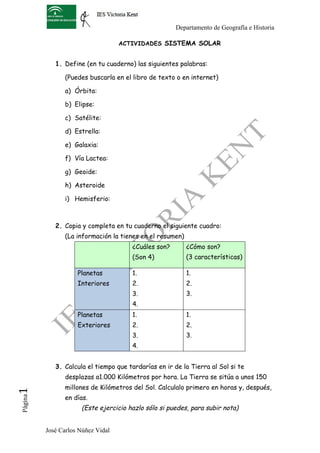 Deberes tema 1 la tierra | PDF