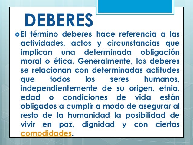 Deberes y derechos