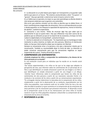Deber habilidades relacionadas con los sentimientos | PDF