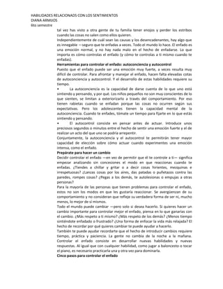Deber habilidades relacionadas con los sentimientos | PDF