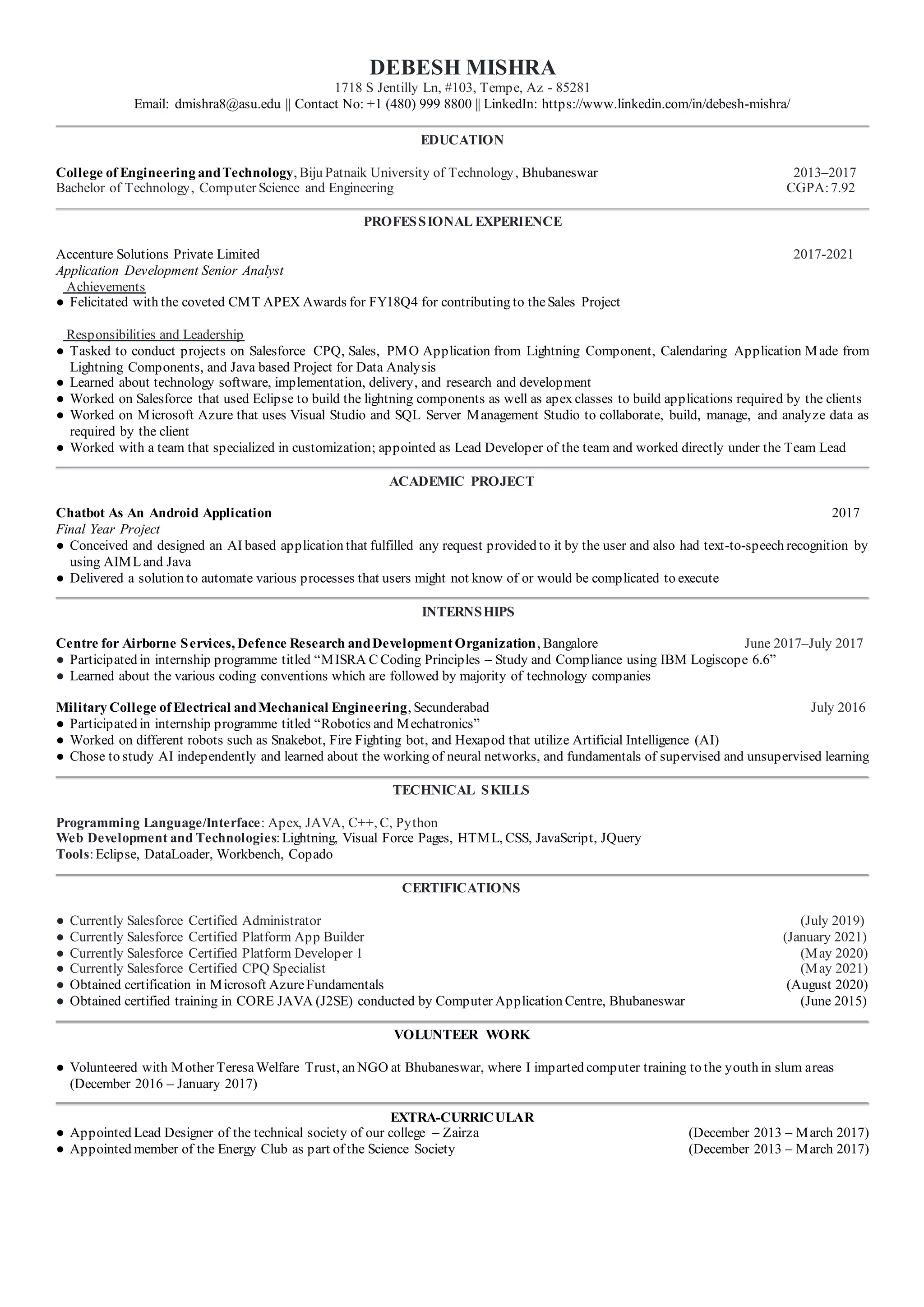 Debesh Resume | PDF