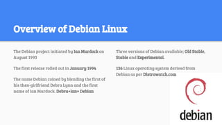 Debian a linux operating system for all purposes | PPT