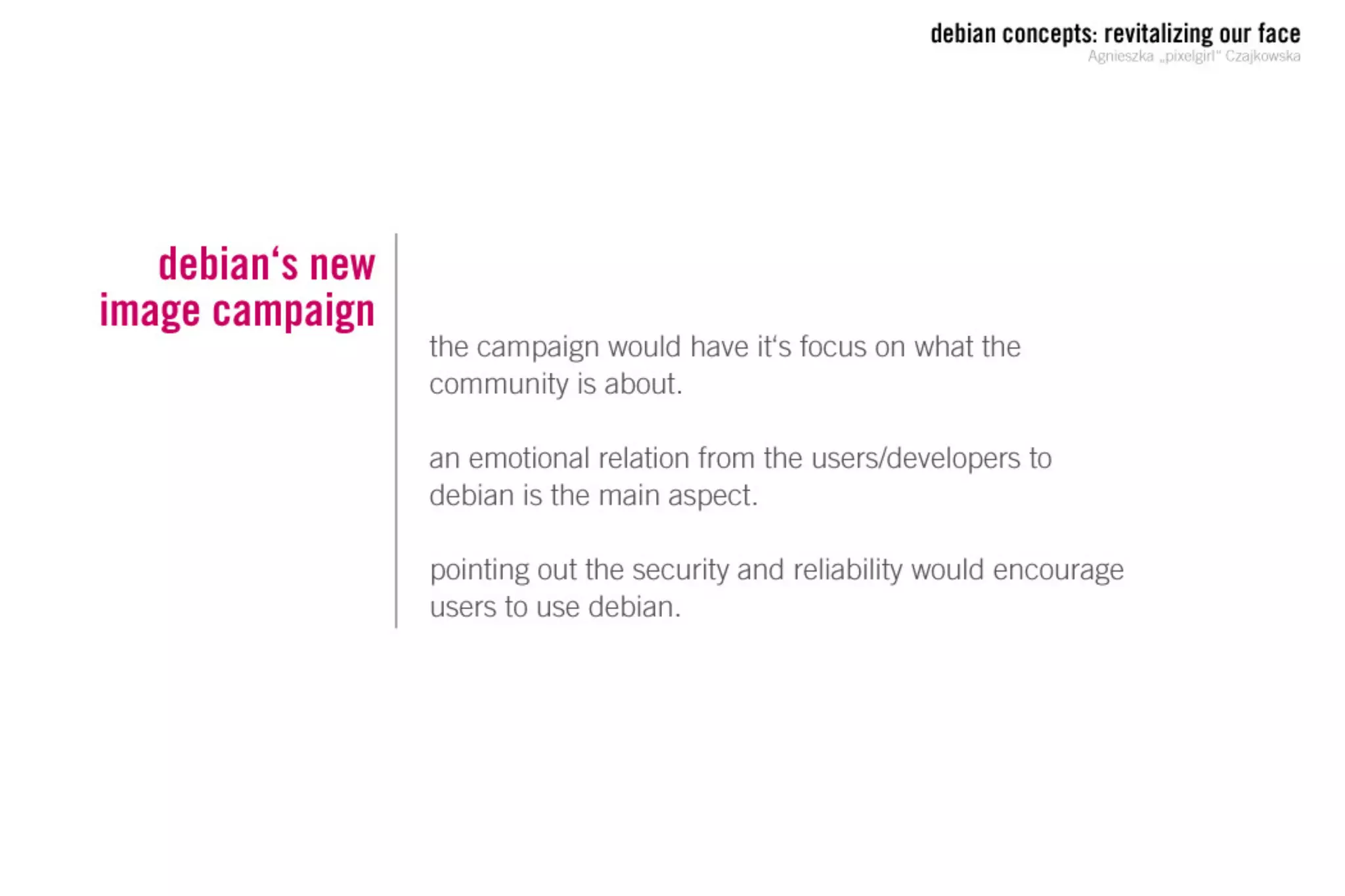 Debian redesign | Debconf 2009 | PPT