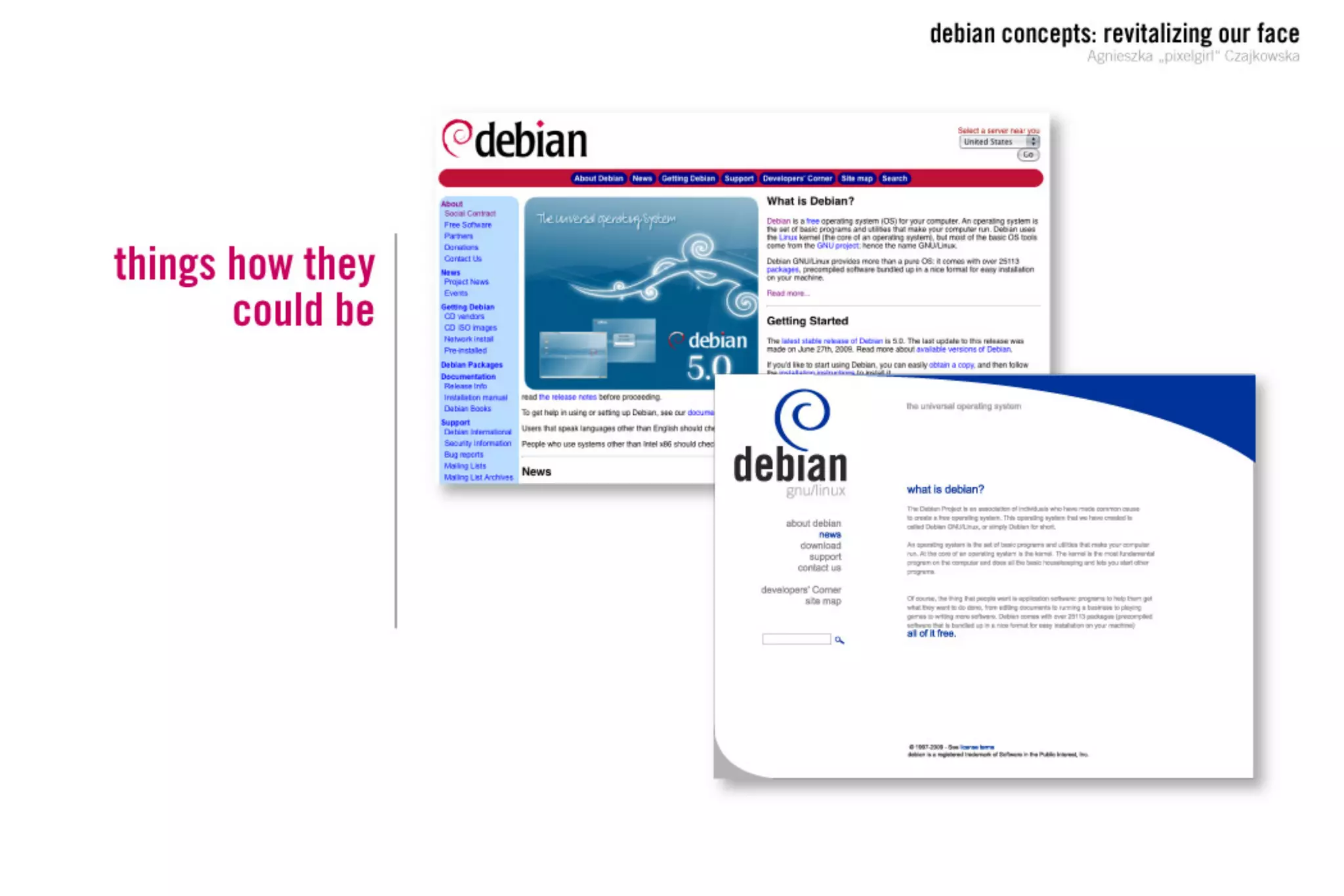Debian redesign | Debconf 2009 | PPT