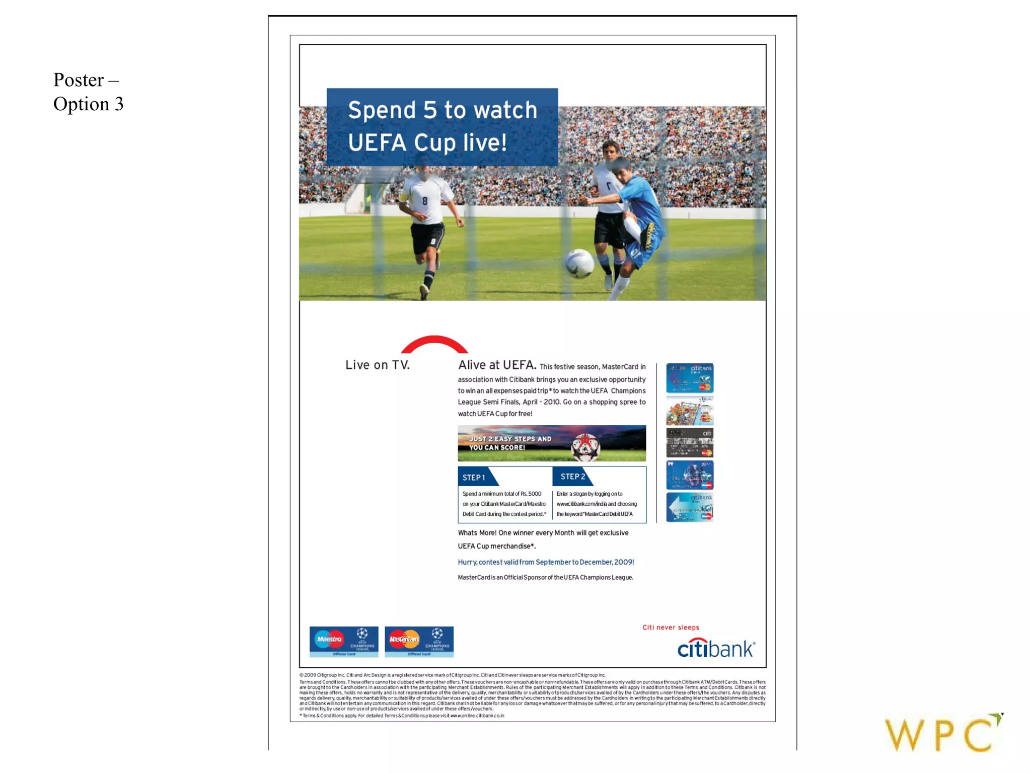 Debit card promo campaign uefa citibank 23-09-09 | PPT | Credit Cards ...