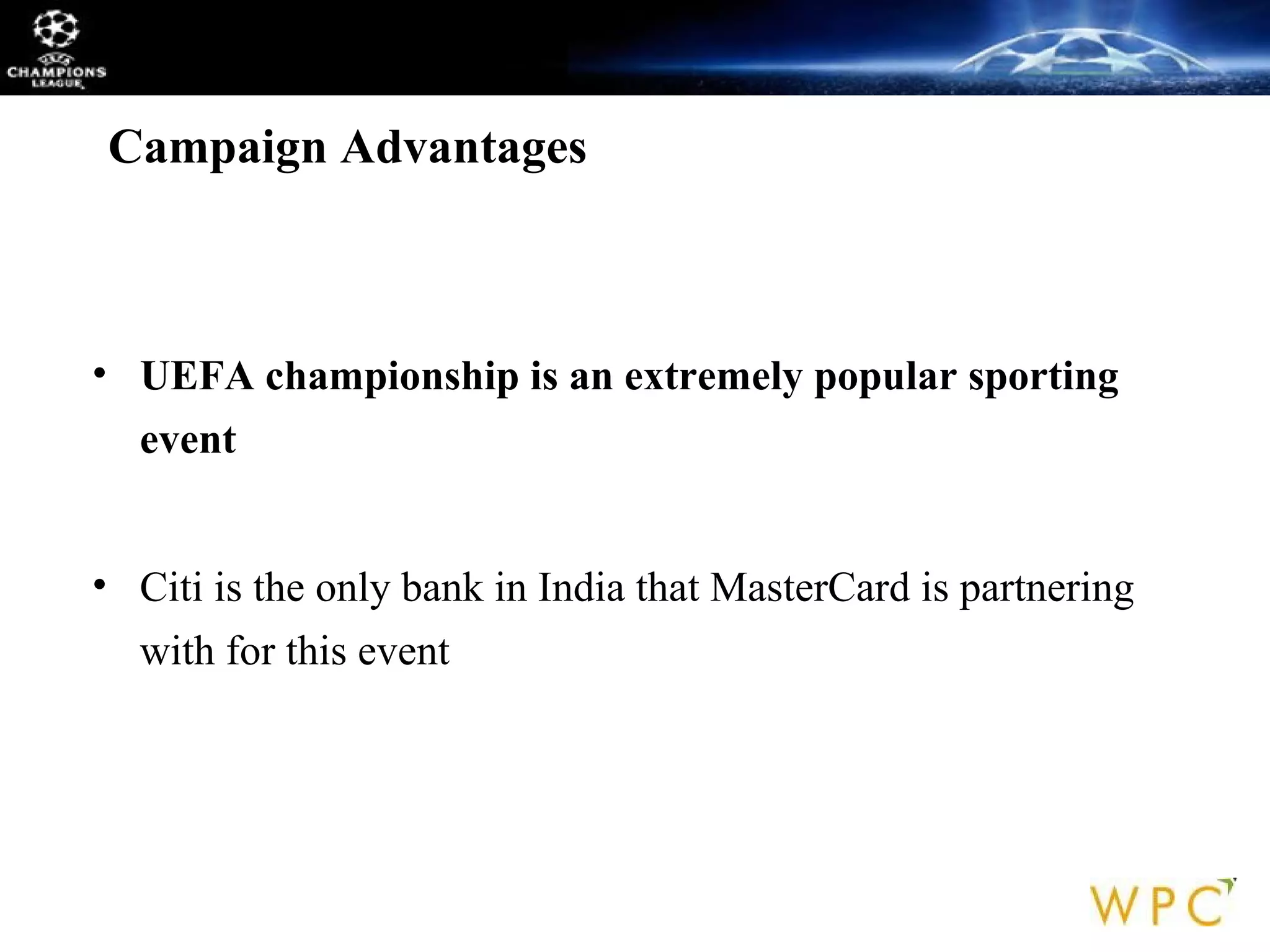 Debit card promo campaign uefa citibank 23-09-09 | PPT