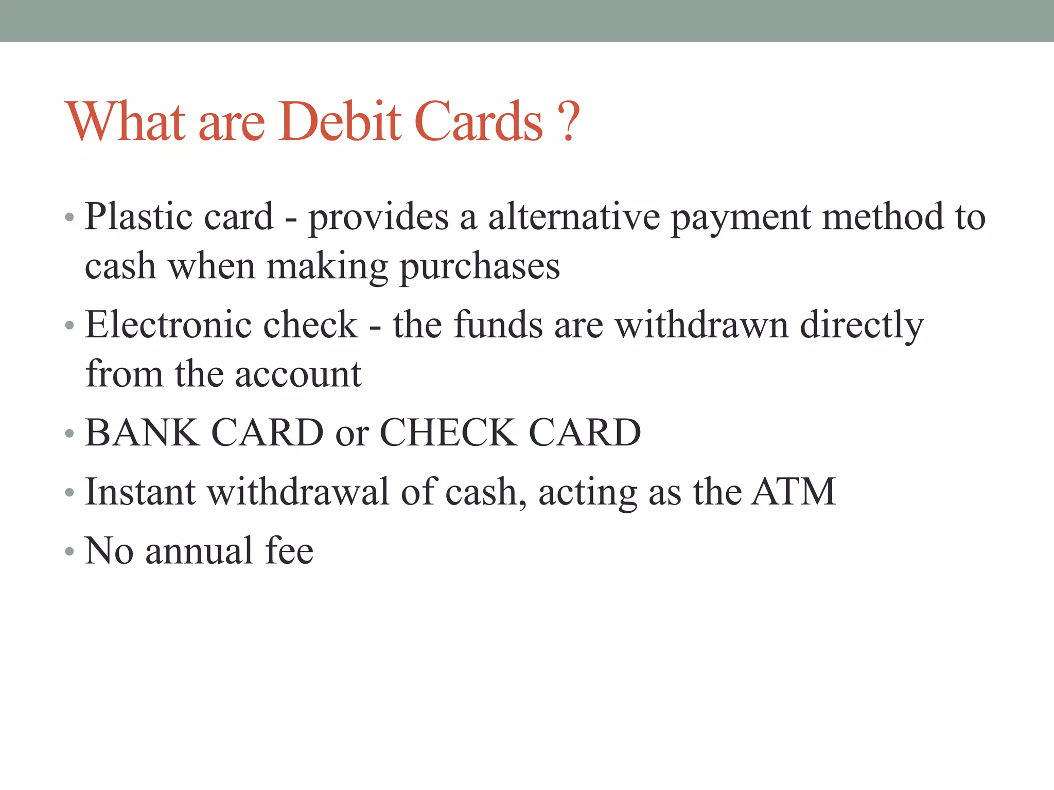Debit & Credit cards | PPTX