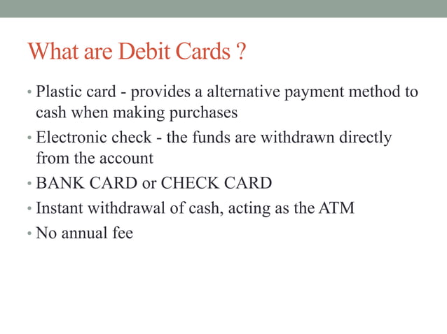 Debit & Credit cards | PPT