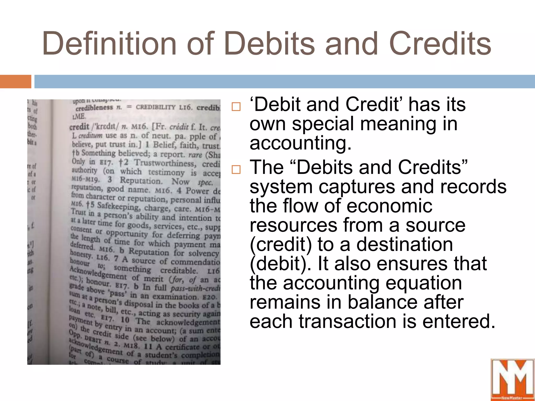 Debits and credits in accounting - History and definition | PPTX