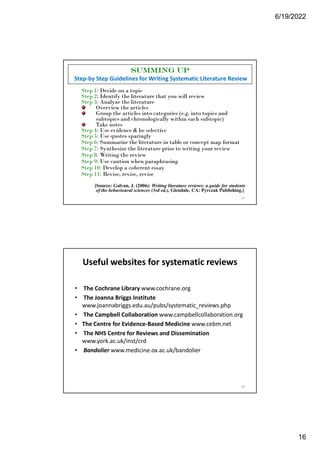 Systematic Literature Review on academic research | PDF
