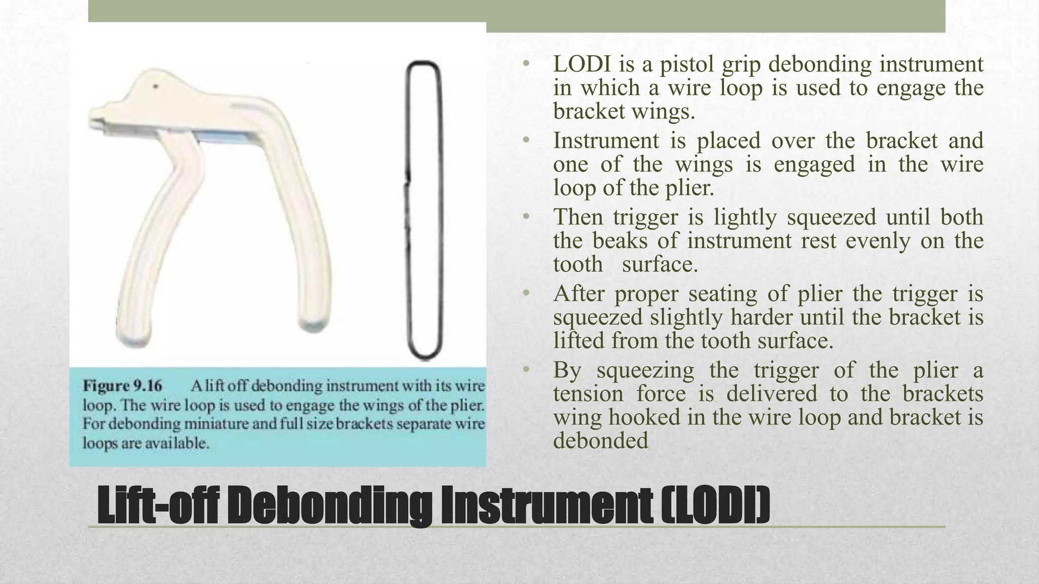 Debonding of orhtodontic brackets | PPTX