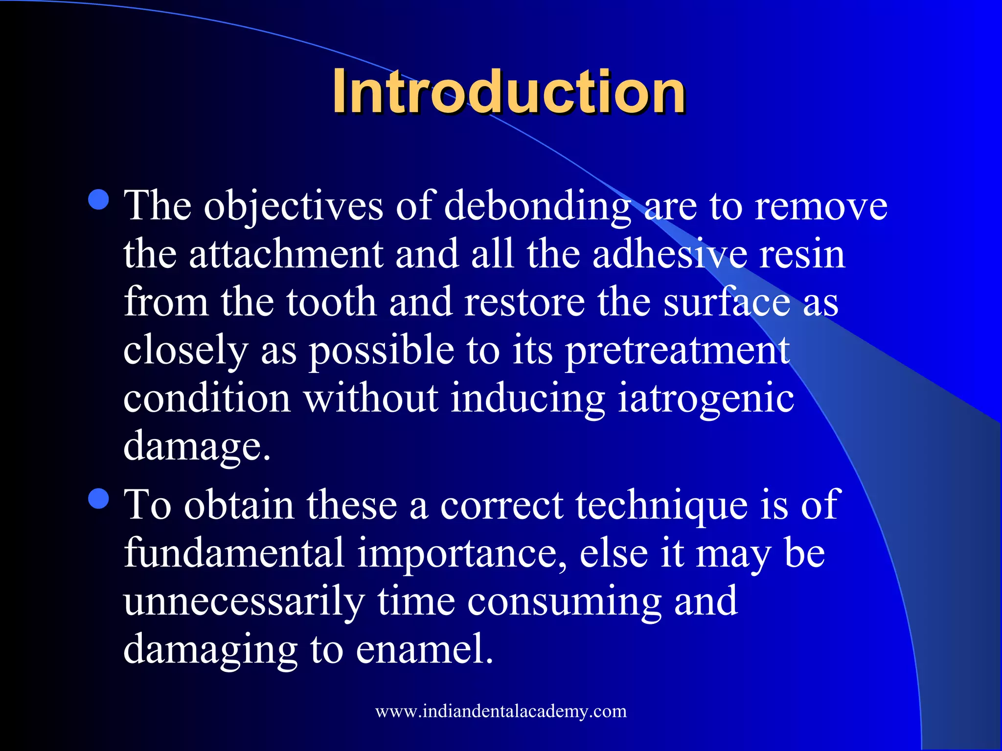 Debonding techniques and enamel fracture patterns /certified fixed ...