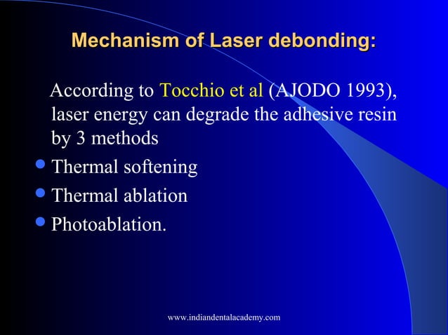 Debonding techniques and enamel fracture patterns /certified fixed ...
