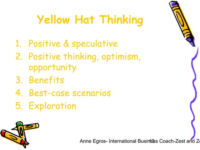 De bono six thinkinghats_summary_anneegros | PPT