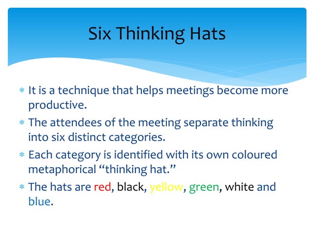 de Bonos six thinking hats.ppt
