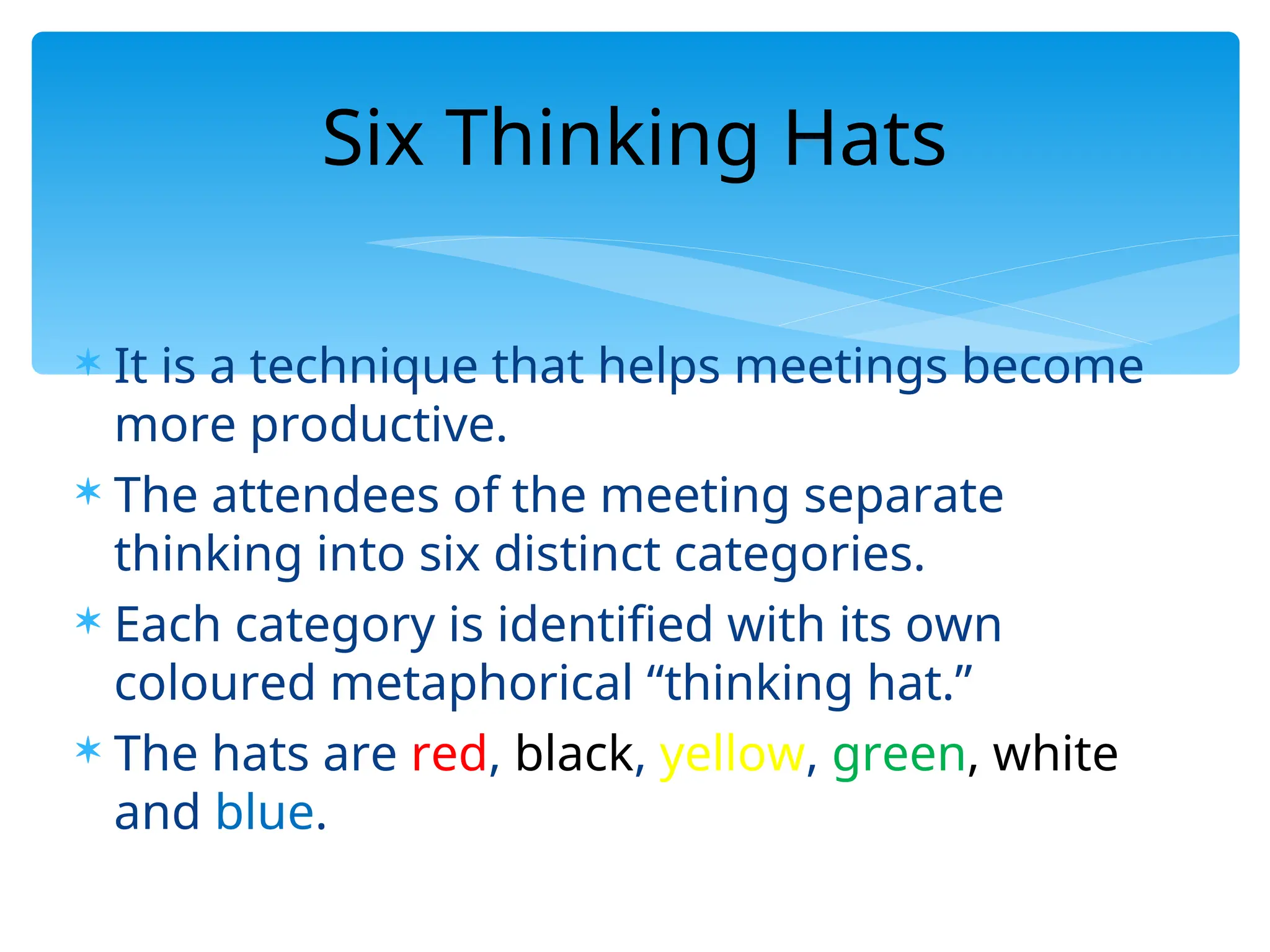 de Bonos six thinking hats5444444444.ppt