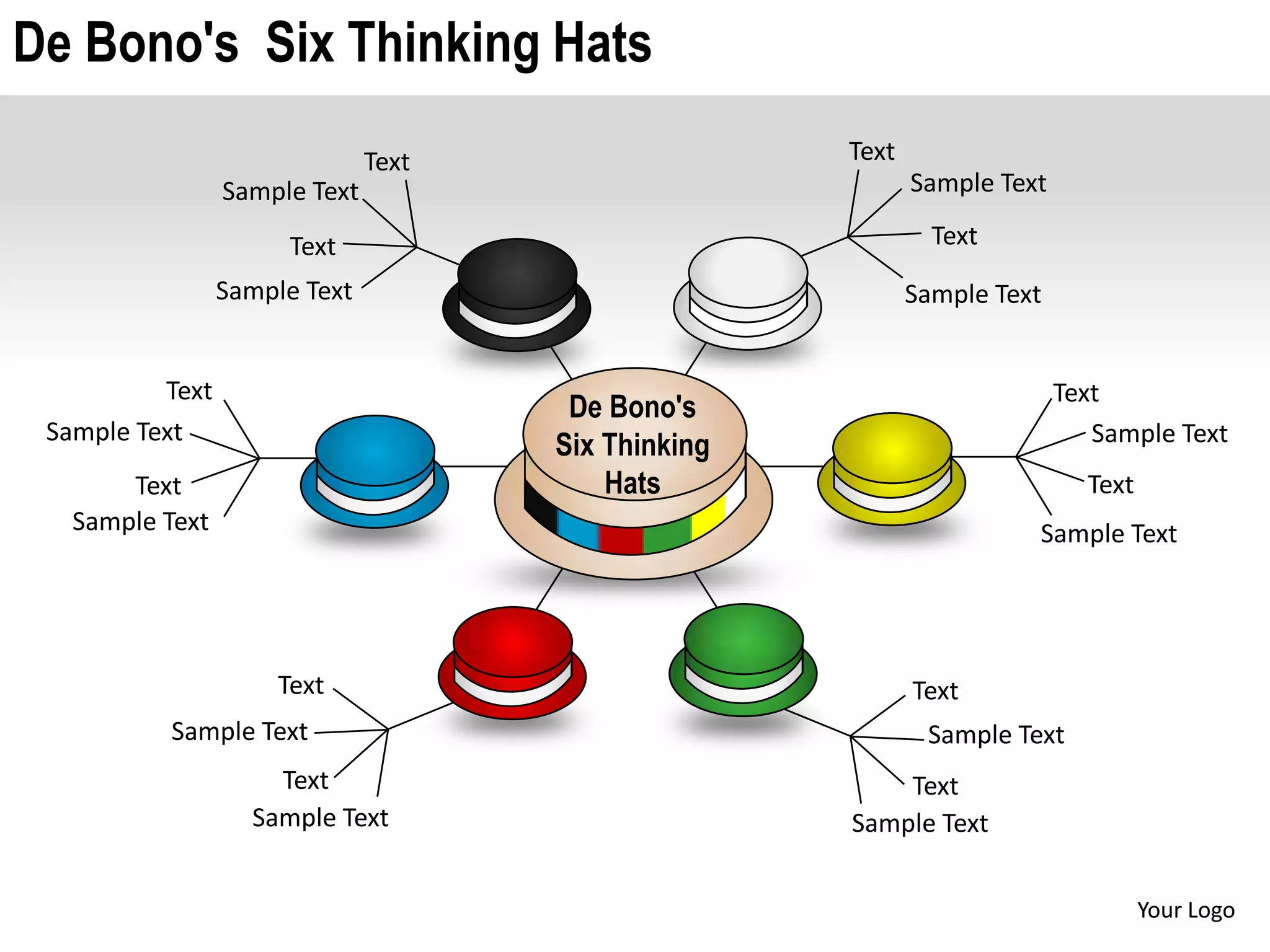 De bonos six thinking hats powerpoint presentation templates | PPTX