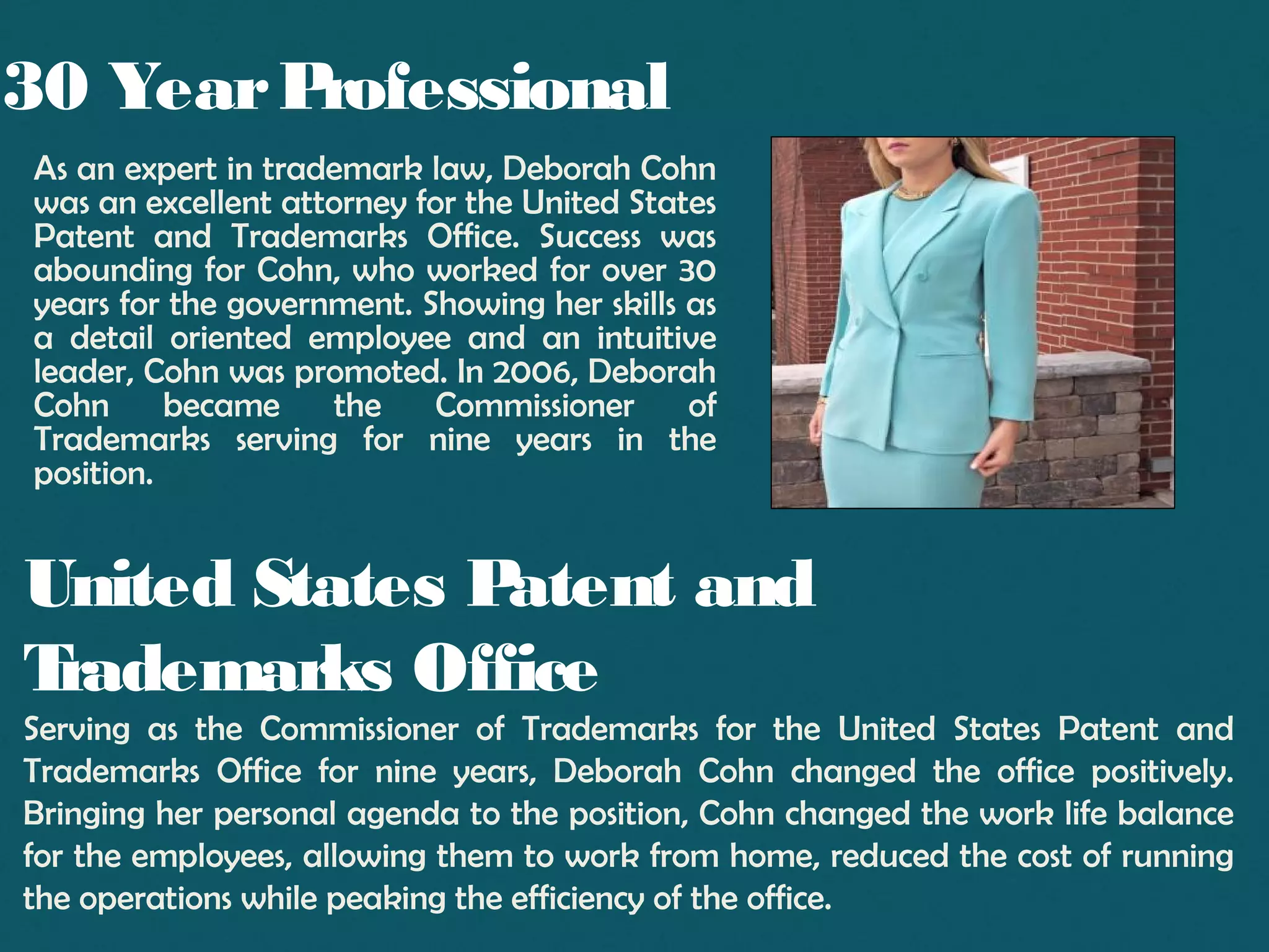 DEBORAH COHN COMMISSIONER OF TRADEMARKS | PPT