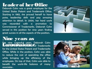 DEBORAH COHN COMMISSIONER OF TRADEMARKS | PPT