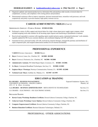 Deborah Hadden Resume Cb1 | PDF