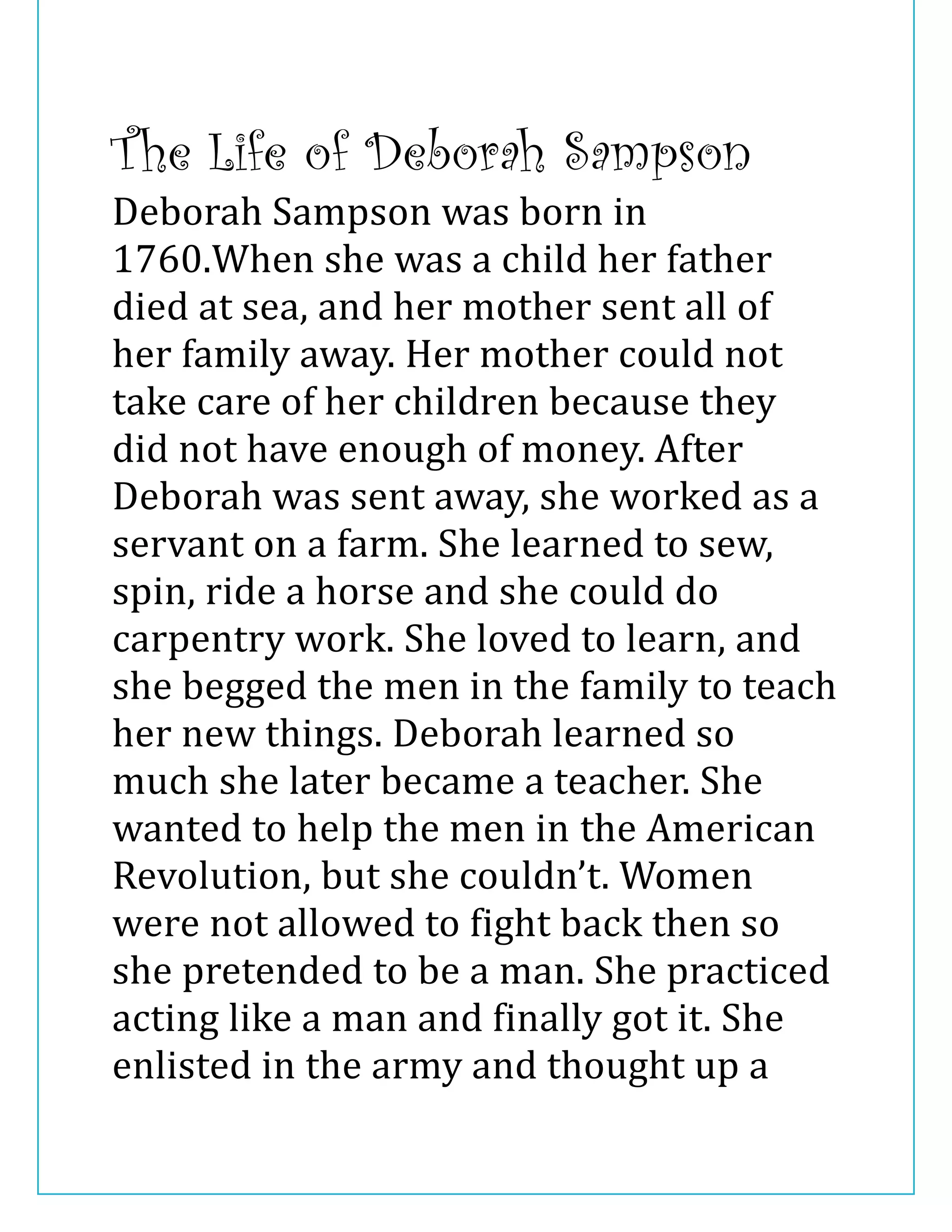 Deborah sampson | DOCX