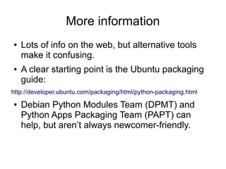 Debian packaging talk, Pysheff sept 2012 | ODP