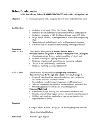Debra alexander resume 1 revised | PDF