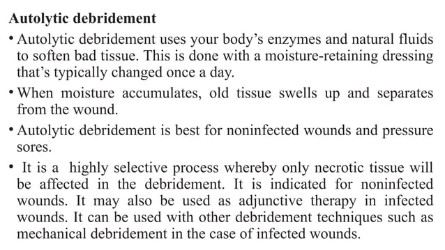 Debridement in surgical nursing / surgery.pptx | First Aid | Injuries