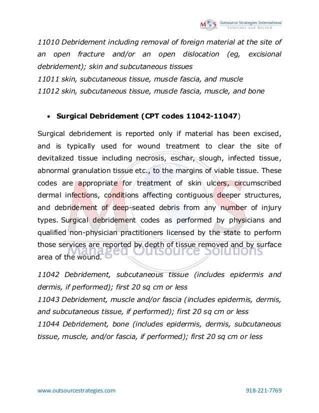 Debridement - Proper Documentation Crucial for Accurate Coding