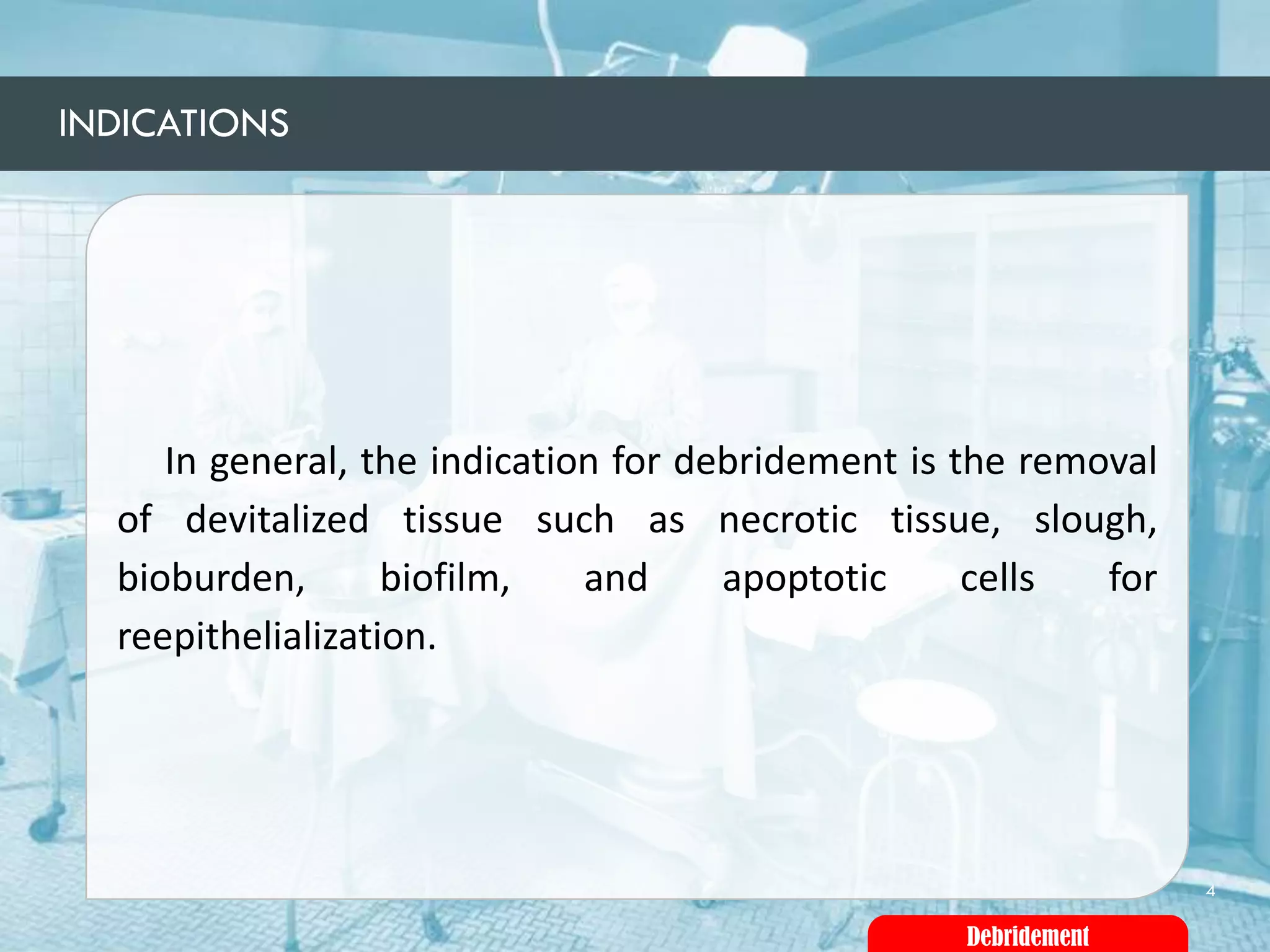 Various methods of debridement, by Dr Kalimullah Wardak | PPTX