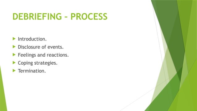 Debriefing and defusing during a mass casualty incident | PPTX