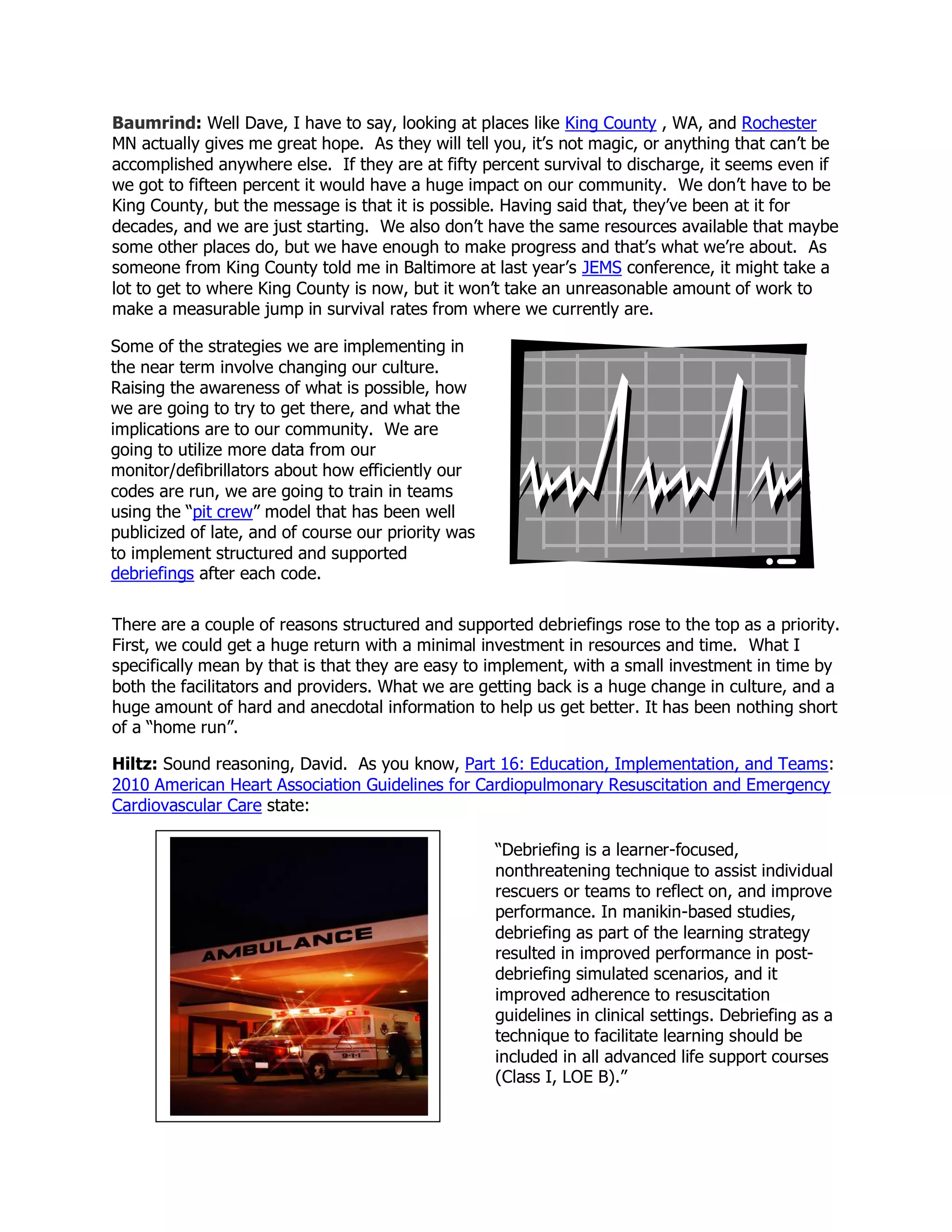 Debriefing and Cardiac Arrest Quality Improvement | PDF