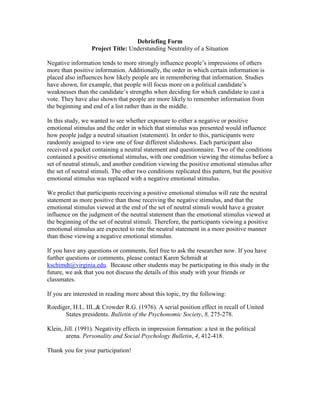 Debriefing form | DOCX