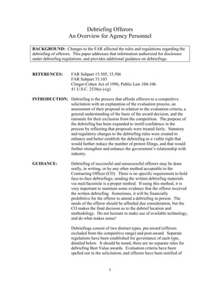 Debriefs government point of view | PDF